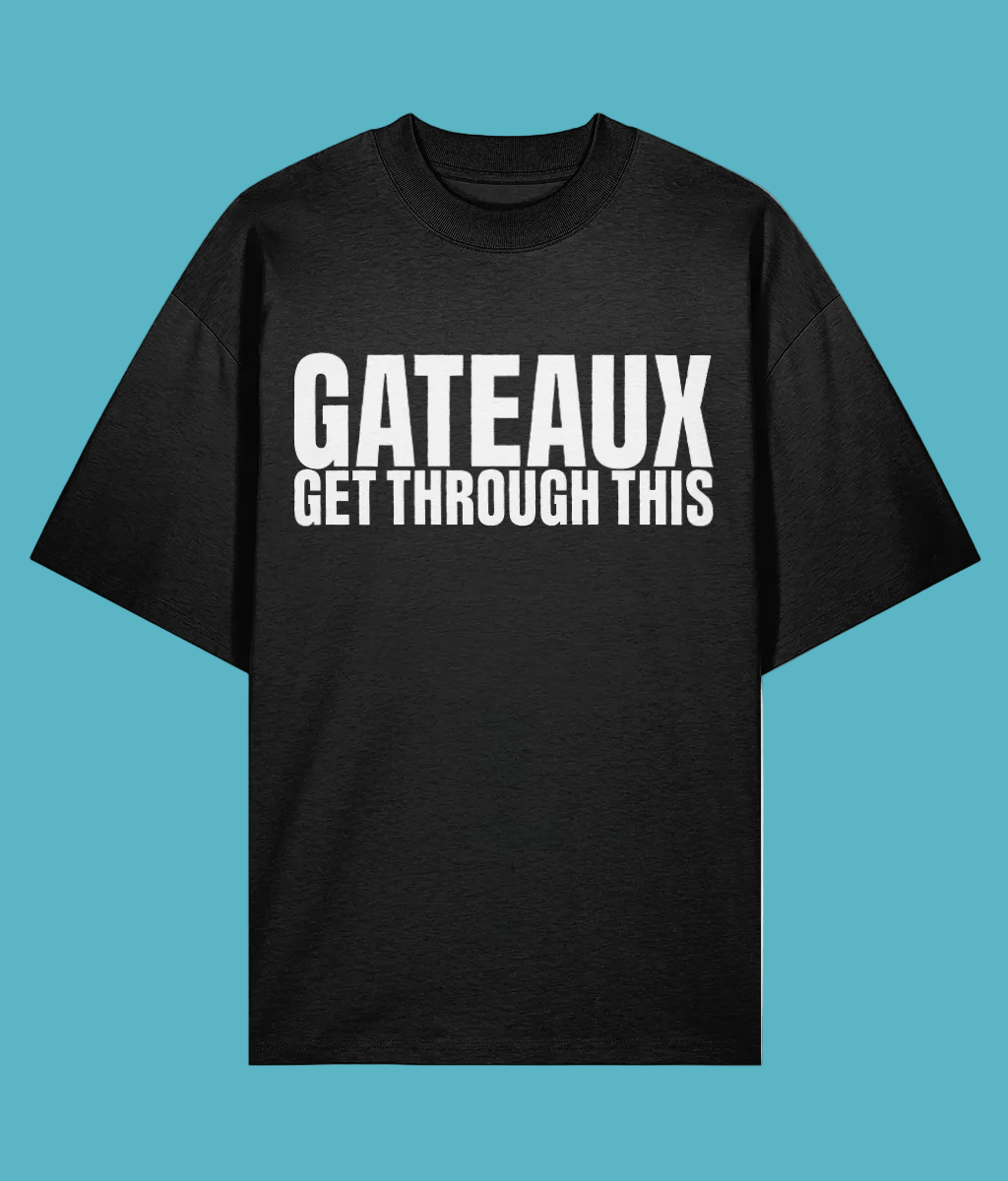 Gateaux Get Through This Boxy Fit T-Shirt Black/White – Cupcake Jemma